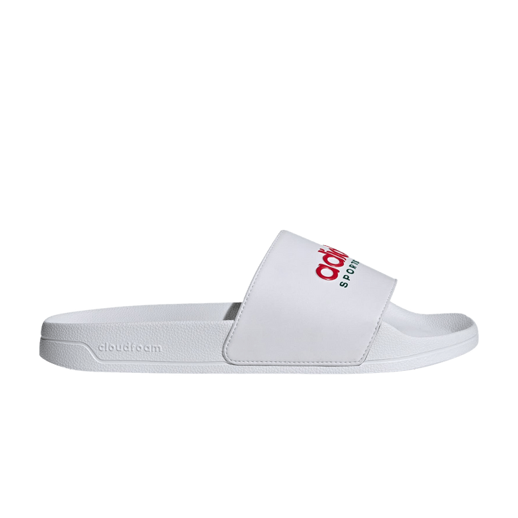 Buy Adidas Adilette Shower Slide 'White Better Scarlet' - IE8944 | GOAT