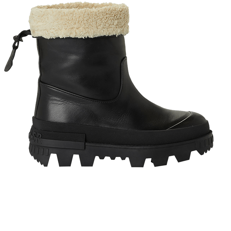 Buy Moncler Wmns Moscova Faux Fur-Trimmed Leather Ankle Boot 'Black ...