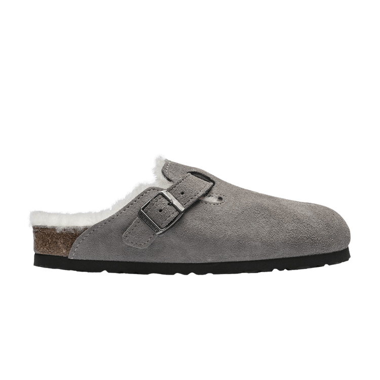 Buy Birkenstock Boston Shearling Suede 'Stone Coin' - 1017650 | GOAT