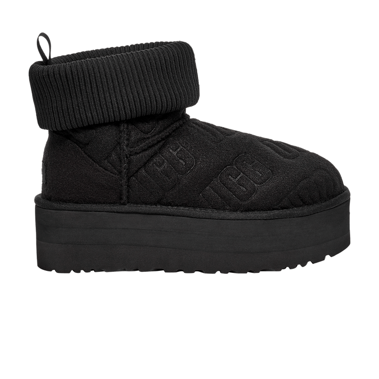 Buy Wmns Classic Mini Platform Felted Boot 'Black' - 1144047 BLK | GOAT AU