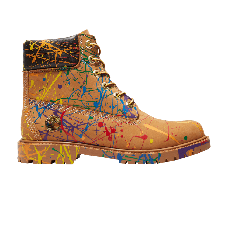 Buy Timberland Wmns 6 Inch Premium Boot 'Wheat Paint Splatter ...