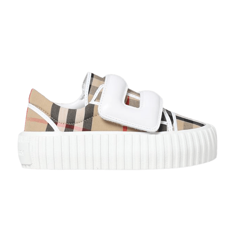 Buy Burberry Mark Check Single Strap Sneaker Kids 'Archive Beige ...