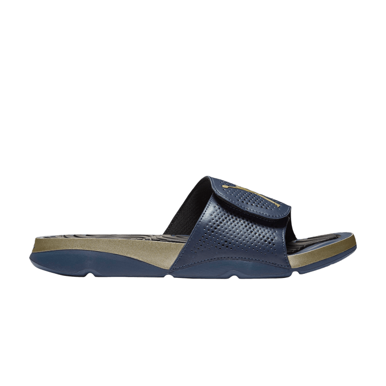 Buy Air Jordan Hydro 5 Slide 'Midnight Navy Gold Star' - 820257 425 | GOAT